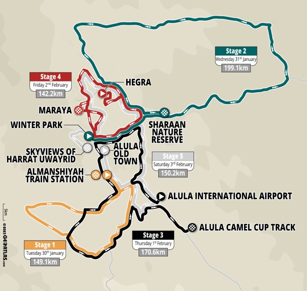 Presentazione Percorso e Favoriti AlUla Tour 2024 - SpazioCiclismo