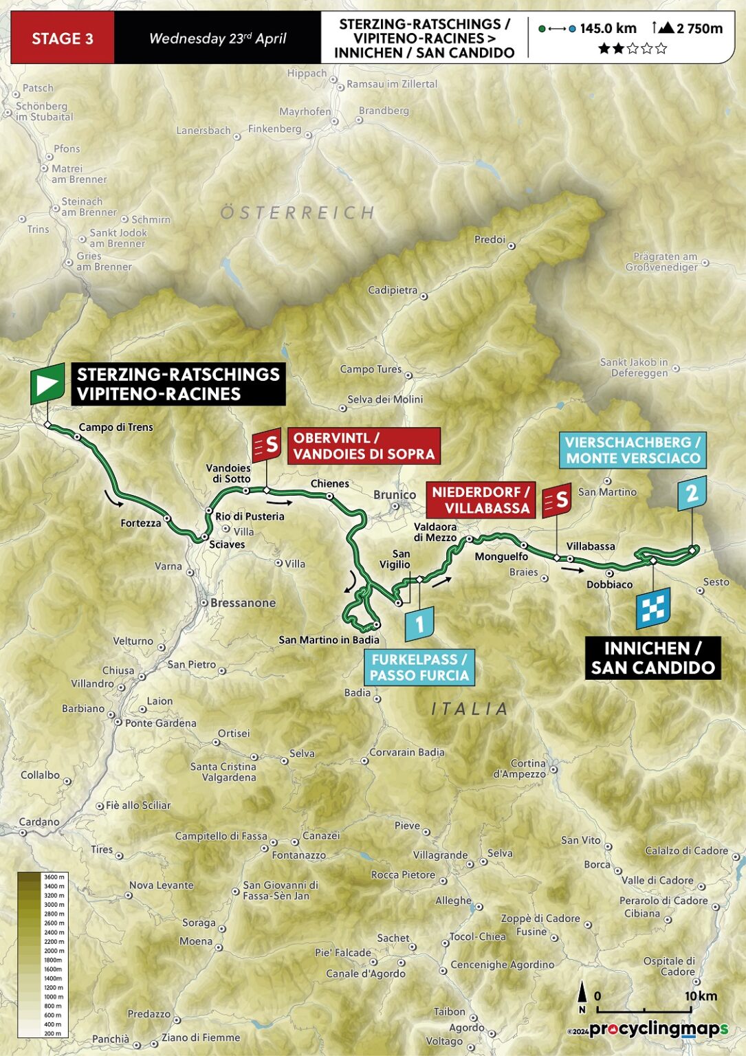 Tour of the Alps 2025, il percorso (Altimetrie e Planimetrie ...