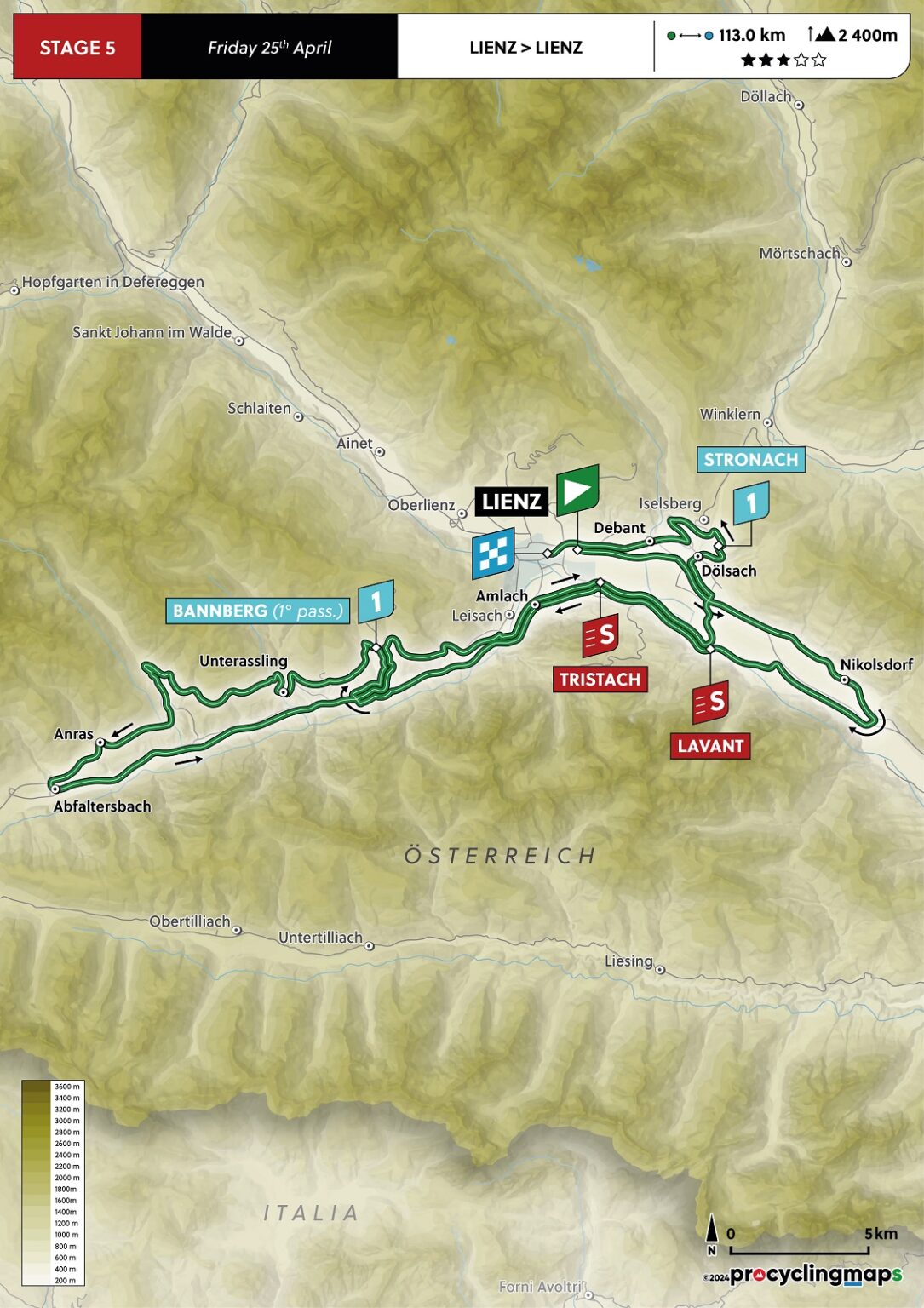 Tour of the Alps 2025, il percorso (Altimetrie e Planimetrie ...