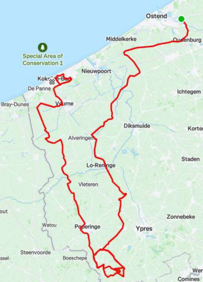 Bredene Koksijde Classic 2025, il percorso (Altimetria e Planimetria ...