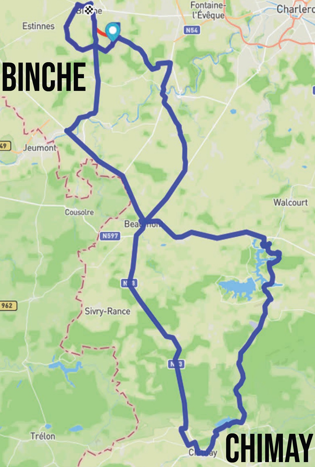 Binche-Chimay-Binche 2025, il percorso (Altimetria e Planimetria ...