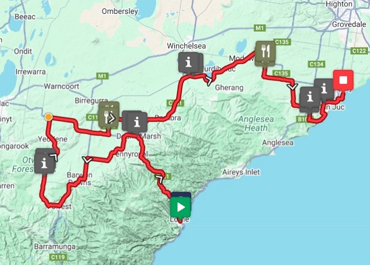 Surf Coast Classic 2026, il percorso (altimetria e planimetria)